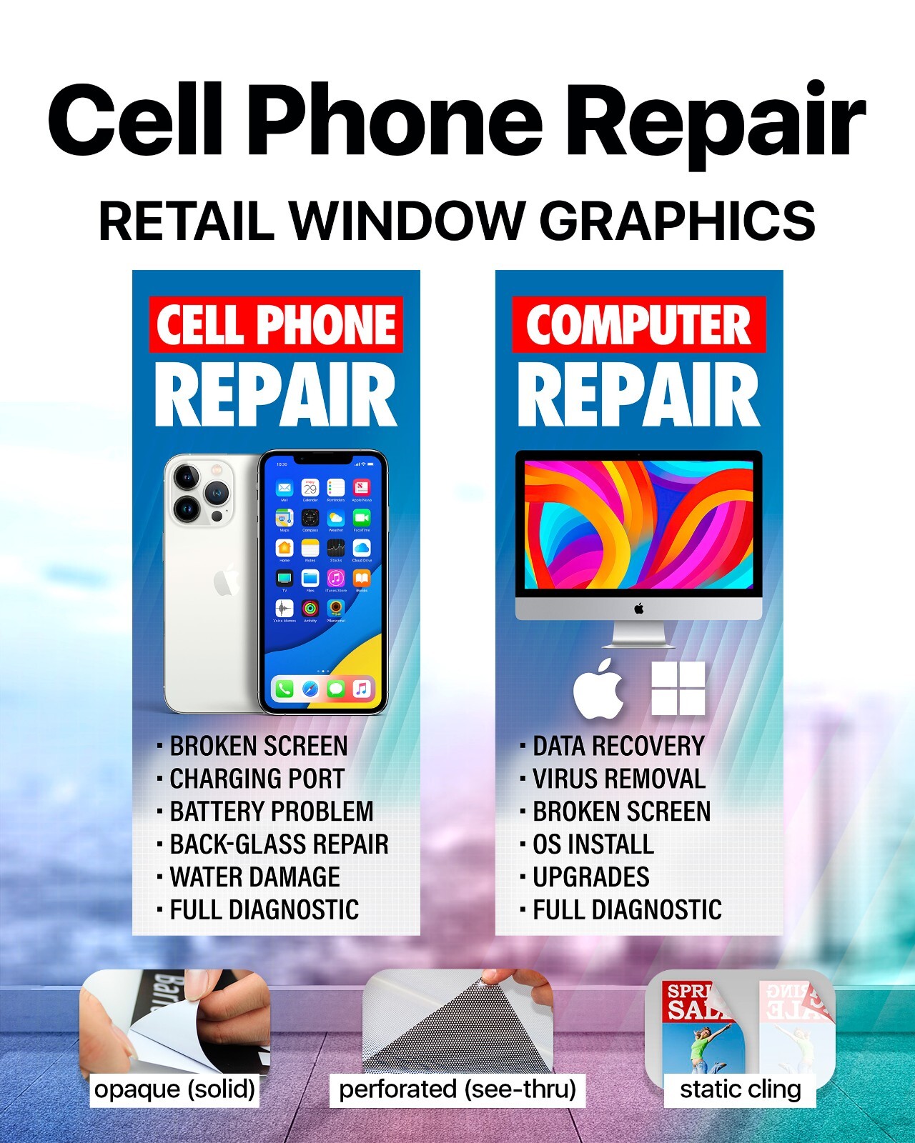 Computer Repair Banner Vertical