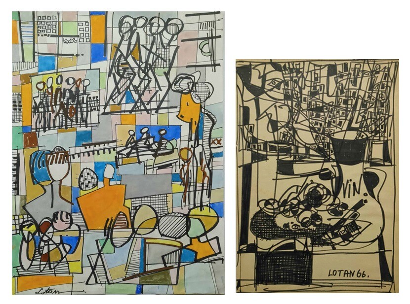 YONA LOTAN 2 Painting s Modern Israel Jewish Art Europe Paris Painter ...