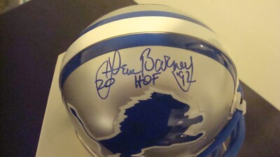LEM BARNEY AUTOGRAPHED MINI HELMET SIGNED DETROIT LIONS HOF 92 | eBay