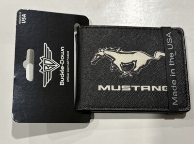 Bi-Fold Wallet - FORD MUSTANG Emblem Buckle Down Brand Black | eBay