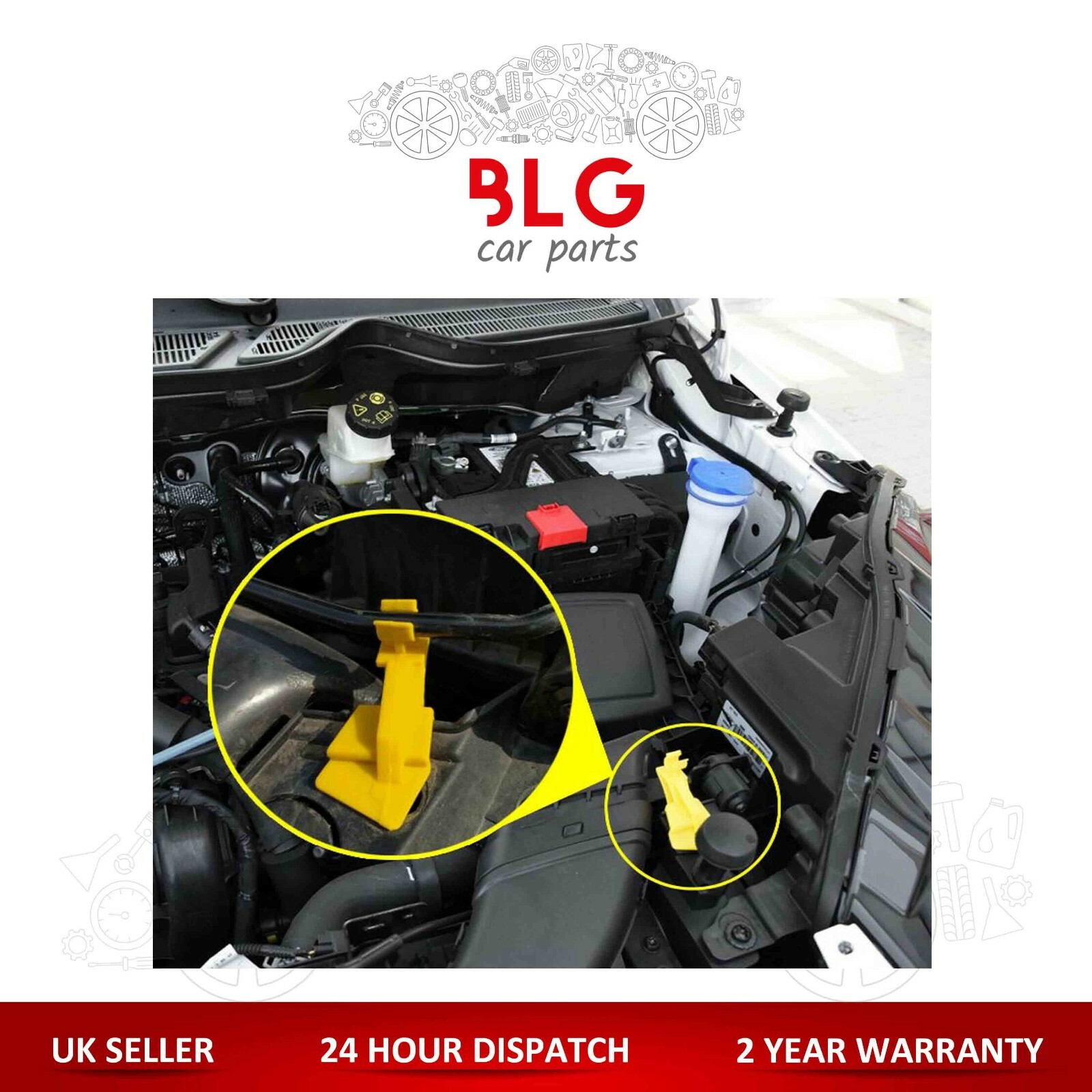 BONNET STAY CLIP FOR FORD FIESTA VI 2008-2017 ONWARDS 1763358 ...