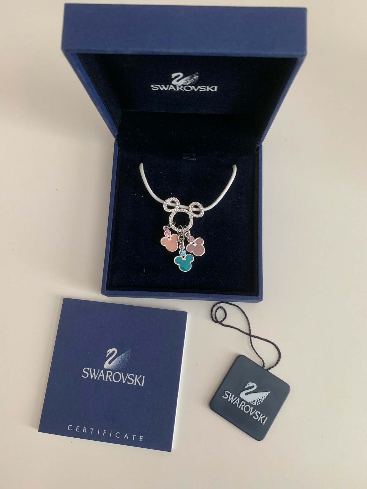 NEW Swarovski Mickey Mouse Necklace- Multicolored Pendant | eBay