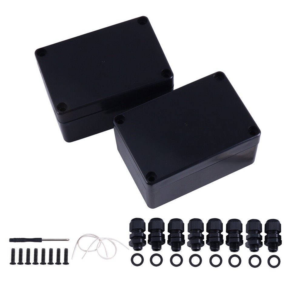 2x Waterproof Plastic Project Box Electronic Enclosure Case 100x68x50mm ...