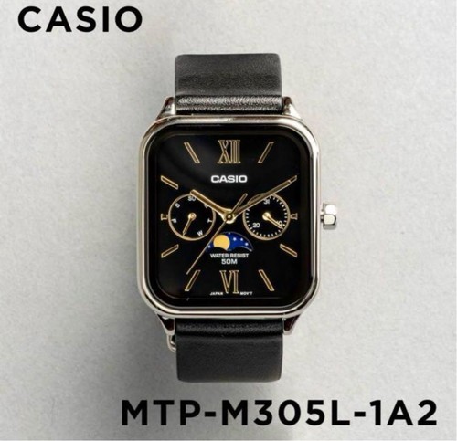 Casio MTP-M305L-1A2 Men's Watch Black Leather Strap Water Resistant | eBay