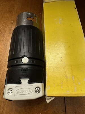 New HUBBELL CS8365C 50A Twist-Lock Plug 3P 4W 250VAC BK/WT 783585829128 ...