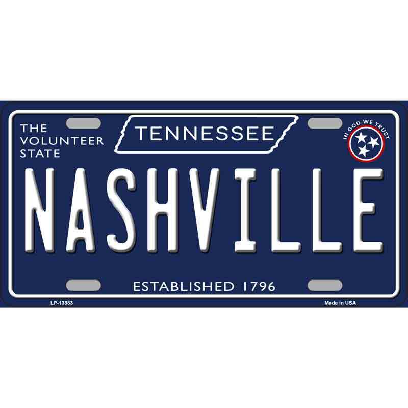 Nashville Tennessee Blue Novelty Metal License Plate Tag | eBay