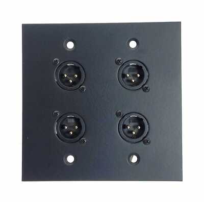 Dual Gang Wall Plate with 4 XLR Male Front / 1 Shielded RJ45 Rear | eBay