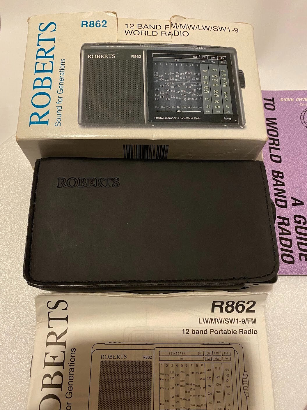 Roberts R862 Multi-band World Black Radio. Complete Kit in Box & P ...