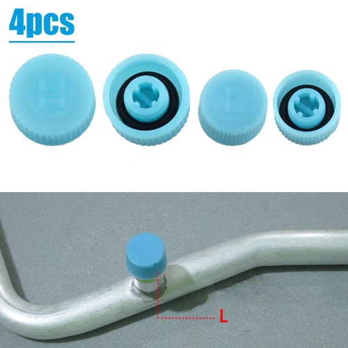 4x Cap High and Low Pressure AC A/C System Valve Caps Air Conditioning ...