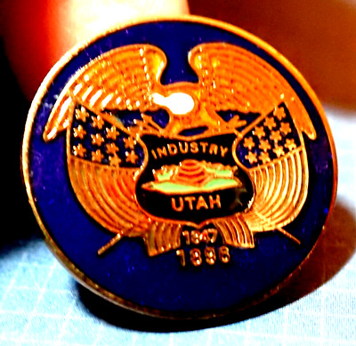 BEAUTIFUL UTAH PIN AMERICAN EAGLE MOTIF RARE INDUSTRY FLAG LOGO | eBay