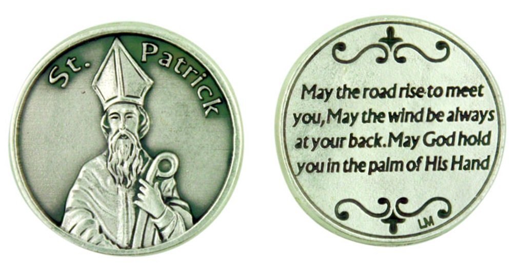 Patron of Ireland Saint St Patrick Pocket Token Irish Prayer, 1 1/8 ...