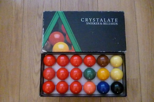 Full Set of VINTAGE CRYSTALATE SNOOKER & BILLIARD BALLS - Size 1 7/8 ...