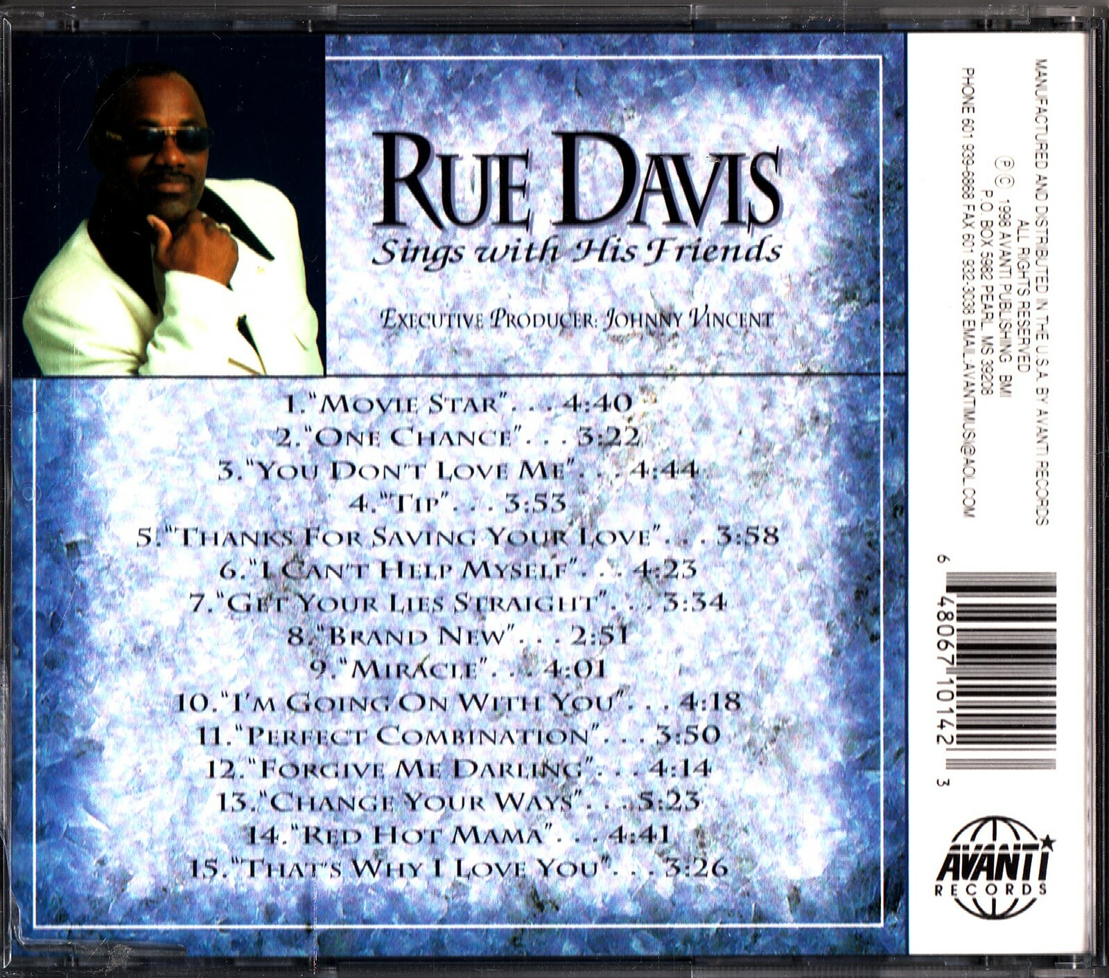 RUE DAVIS -Sings With His Friends CD -1998 OOP RARE (Funk/Soul) Avanti ...
