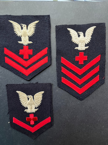 NICE SET OF 3 WWII USN Corpsman / Medic 1ST, 2ND, 3RD CLASS Sleeve ...