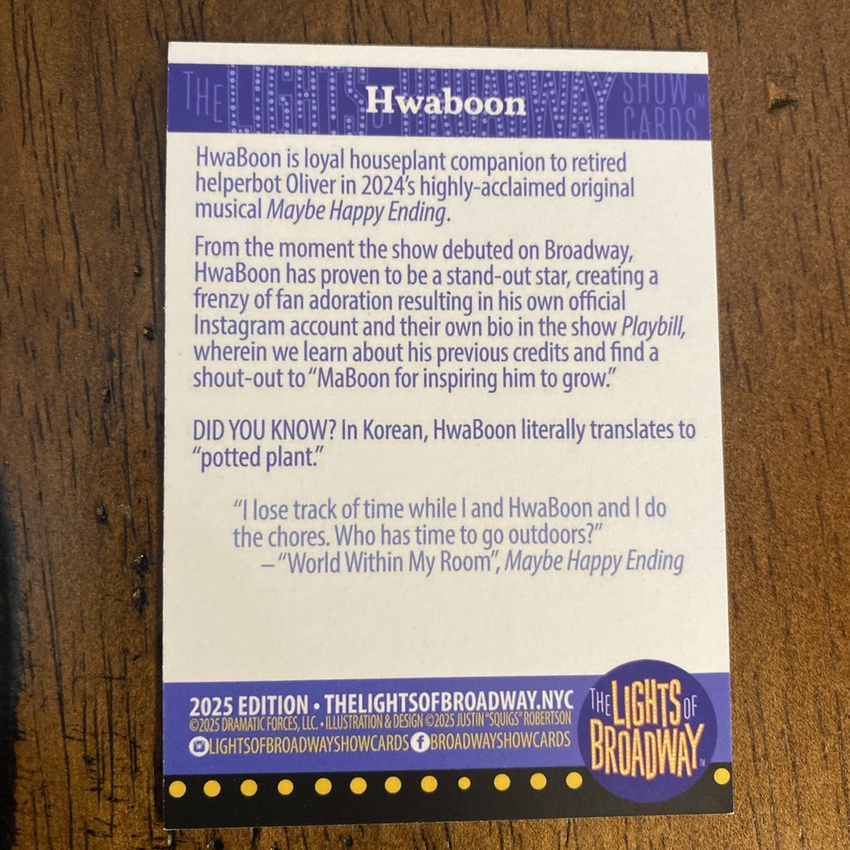 Lights of Broadway Card Super Rare 2025 Hwaboon Maybe Happy Ending | eBay