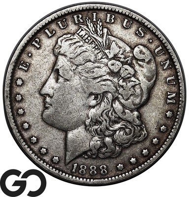 1888-O Morgan Silver Dollar Silver Coin, VAM-4 Top-100 Hot Lips, Choice ...