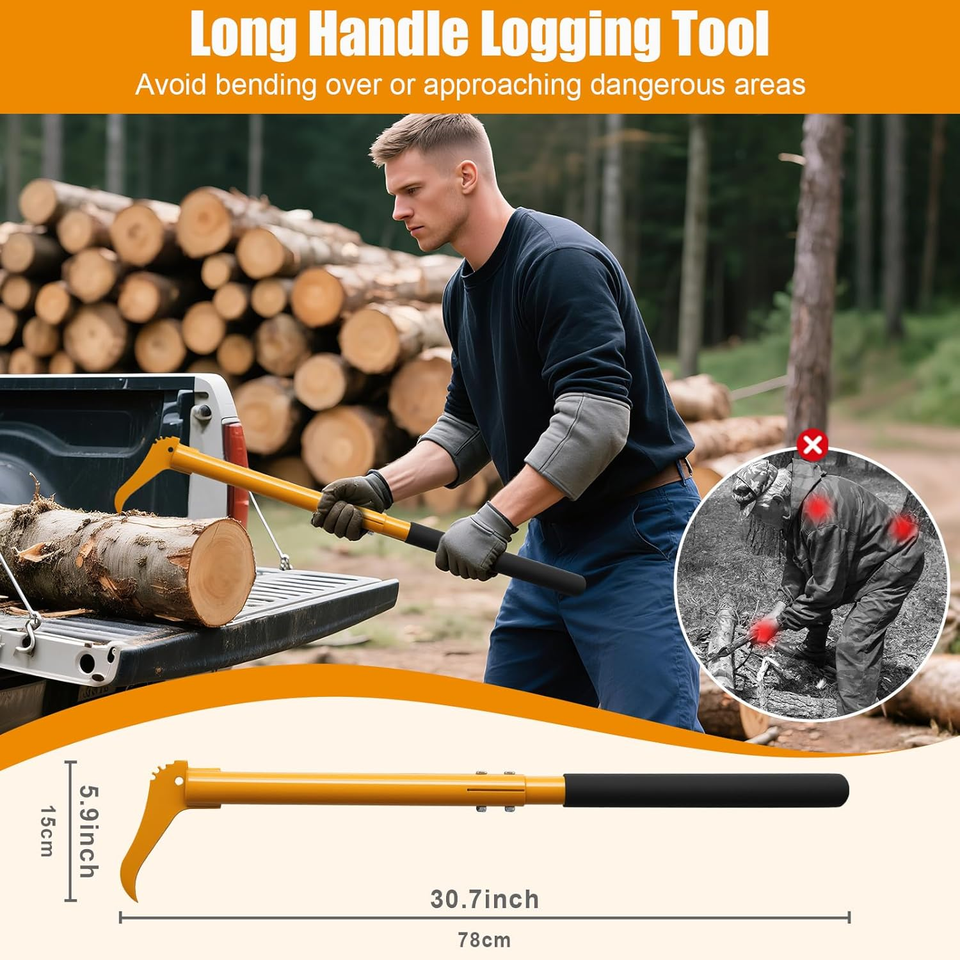 30” Hookaroon All Steel Heavy Duty Pickaroon Axe Logging Tool Dragging ...