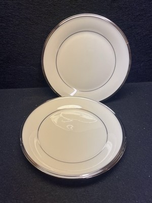Lenox Solitaire Salad Plates (3 plates) Ivory With Platinum Trim VGC | eBay