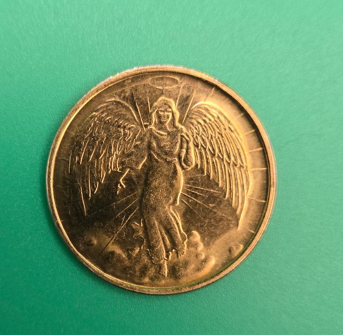Guardian Angel Token/Coin Gold Tone Metal-Winged Angel with Halo | eBay