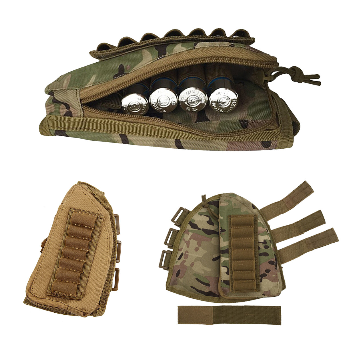 Pro Tactical Hunting Shotgun Rifle Shell Butt Stock Ammo Holder Pouch ...