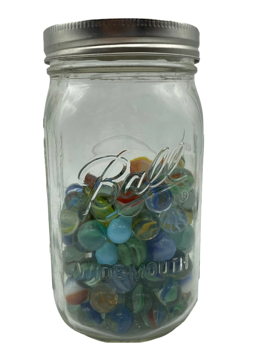 Colorful Marbles In A Jar