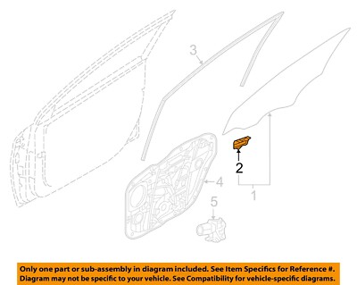 HYUNDAI OEM 09-19 Elantra Rear Door Glass Hardware-Door Glass Holder ...