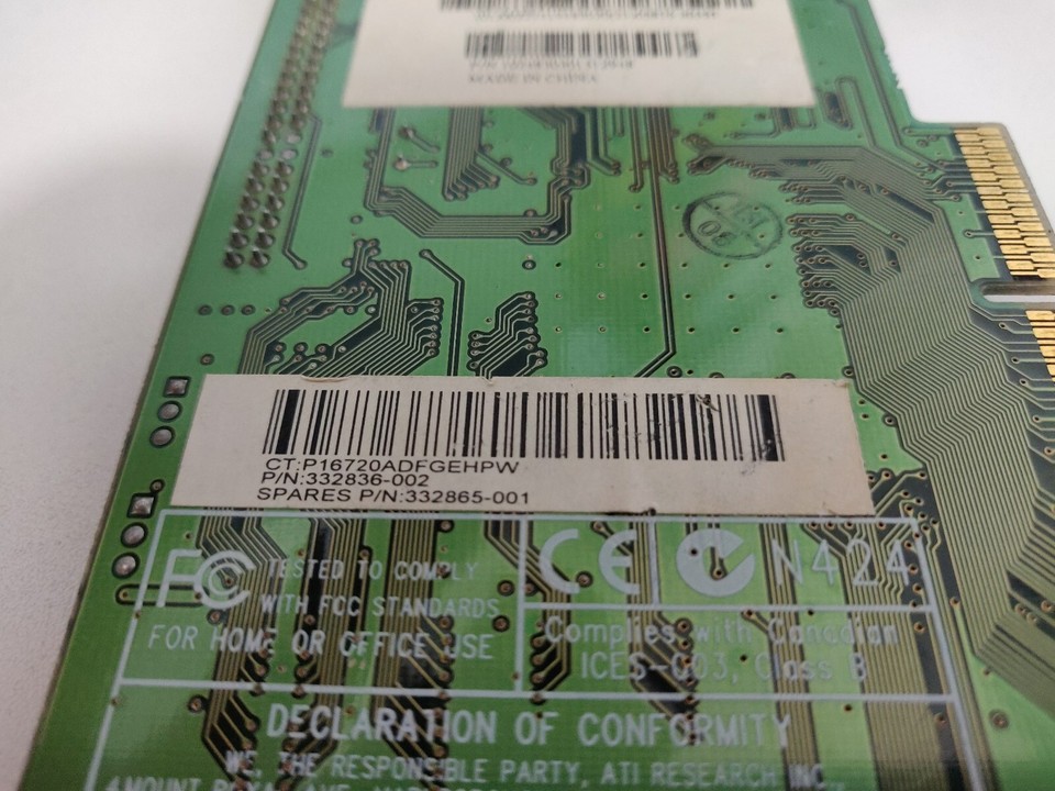 Compaq 332836-002 / 332865-001 Rage IIc 3D AGP 8MB AGP VGA Graphics ...