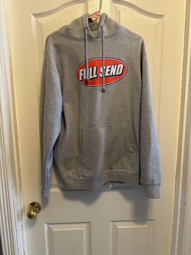 Full Send Hoodie Mens M Gray Pullover Sweatshirt | eBay
