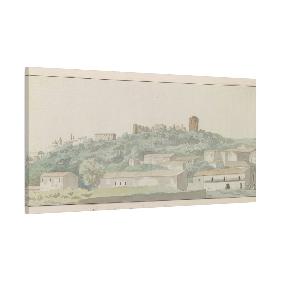 Louis Ducros - Gezicht op Monteforte Irpino en Castello - Canvas Wall ...