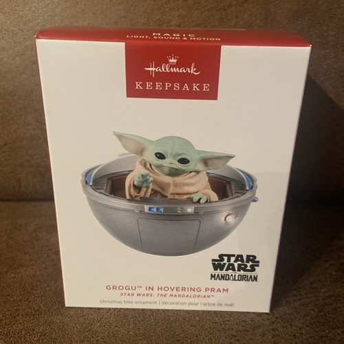2024 Hallmark Ornament GROGU IN HOVERING PRAM STAR WARS MAGIC LIGHT ...