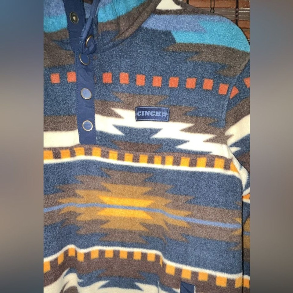 Boys Cinch Aztec Patterned Fleece Pullover Size Large (12) | eBay