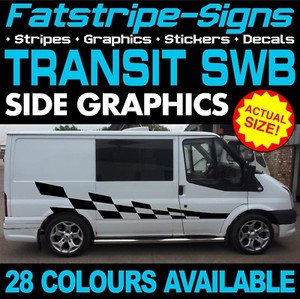 to fit FORD TRANSIT SWB GRAPHICS STICKERS STRIPES DECALS MK6 MK7 CAMPER ...