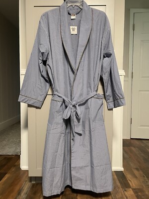 NWT-Andrew Scott Robe Long Premium Cotton Blend Woven 2XL BLUE Pockets ...