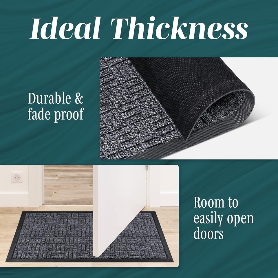 Large Utility Size Doormats Set - Slip-Resistant Mats for Safe Entries ...