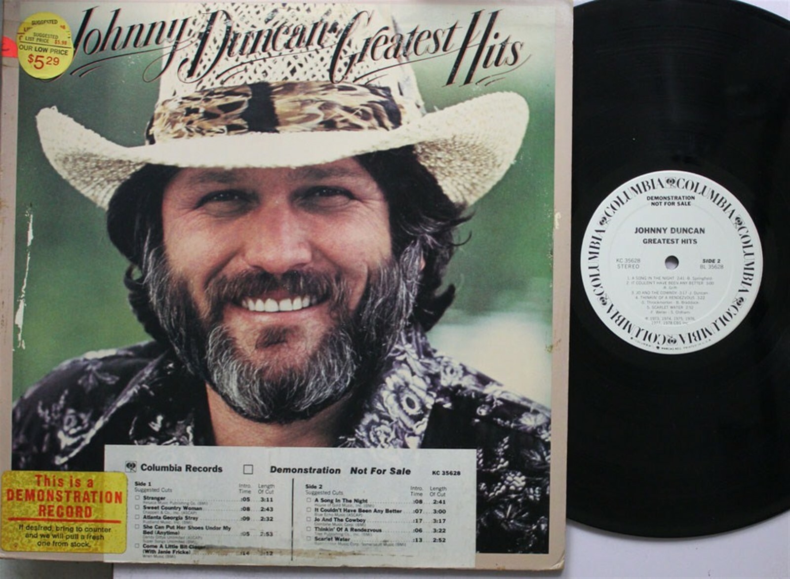 Country Promo Lp Johnny Duncan Greatest Hits On Columbia | eBay Australia