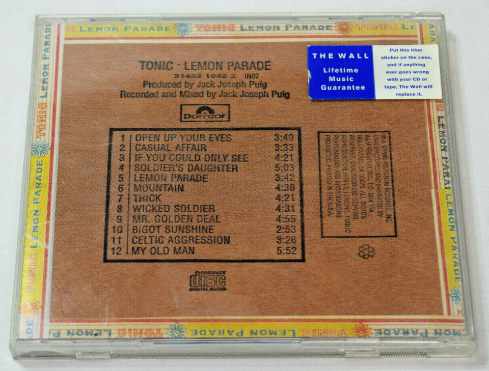 TONIC ~ LEMON PARADE ~ 1996 POLYGRAM ~ LN - CD 1998 | eBay