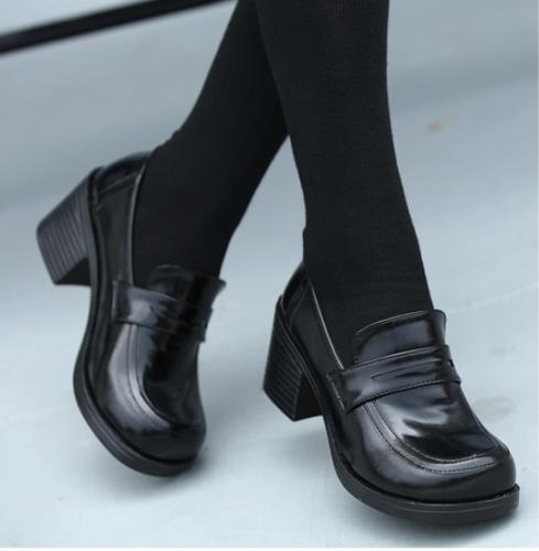 Womens Brogue patent leather chunky high shoes Loafers College shoes | eBay