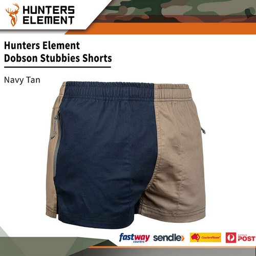 Hunters Element Bomb Proof Dobson Stubbies Shorts W Navy Tan #dobson Nt ...