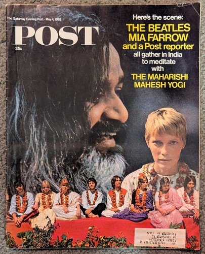 Saturday Evening Post May 4, 1968 The Beatles, Mia Farrow, Maharishi ...