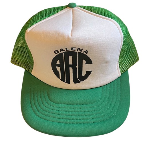 Vintage GALENA ARC Green White Snapback Trucker Hat Foam Mesh Size S/M ...