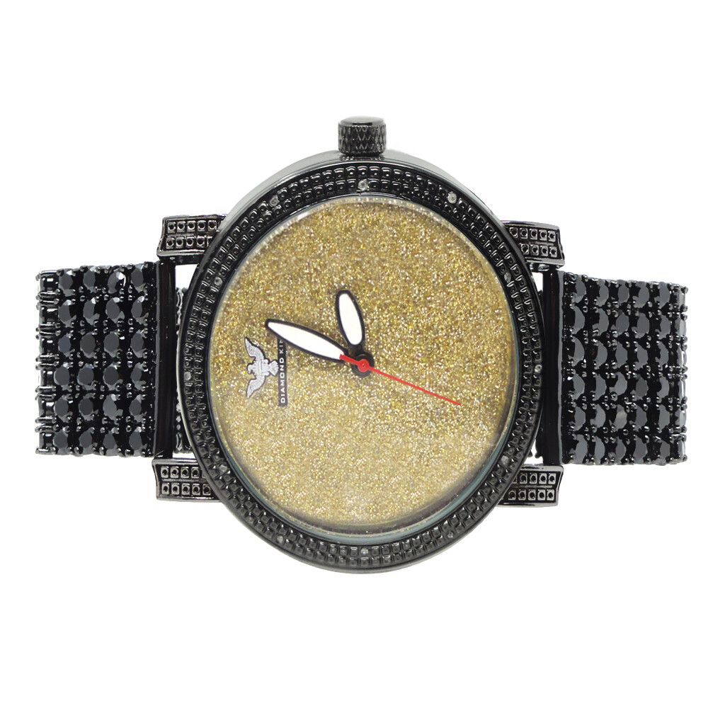 Mens New All Black Diamond Maxx Black 6 Row Custom Band Wrist Real ...