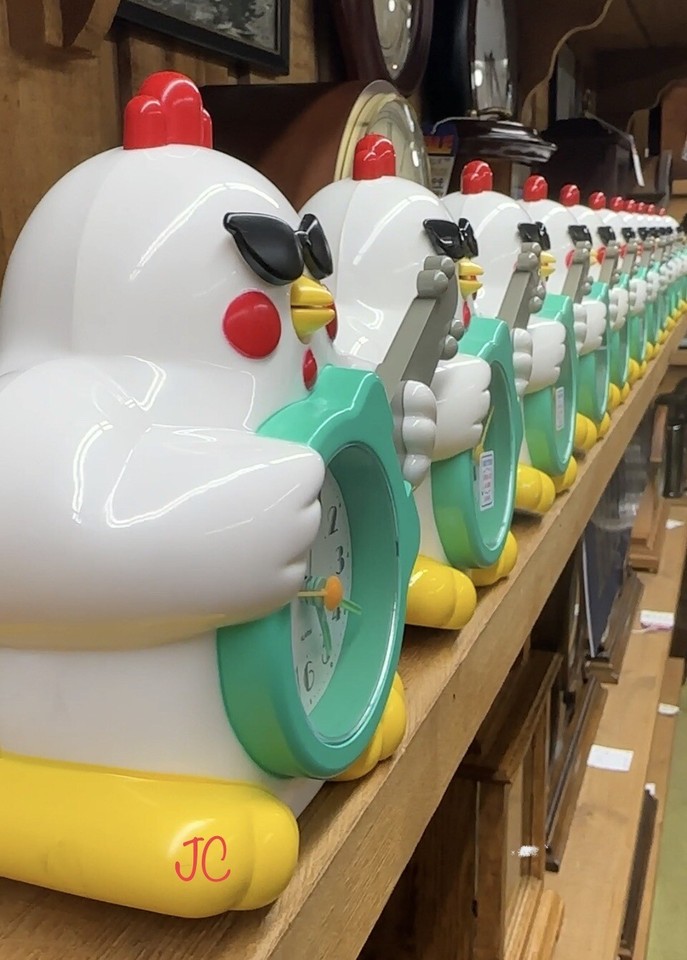 BRAND NEW! RHYTHM ROCK n’ ROLL CHICKEN ALARM Clock CRE321UR03 Speak up ...