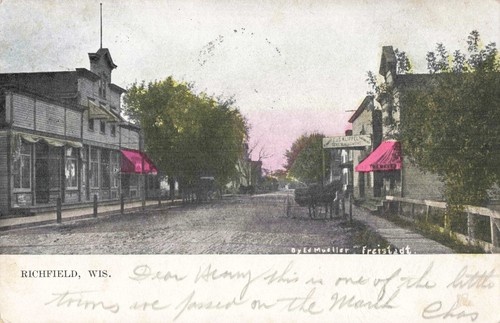 Main Street Richland Wisconsin WI Dirt Road 1907 Postcard | eBay