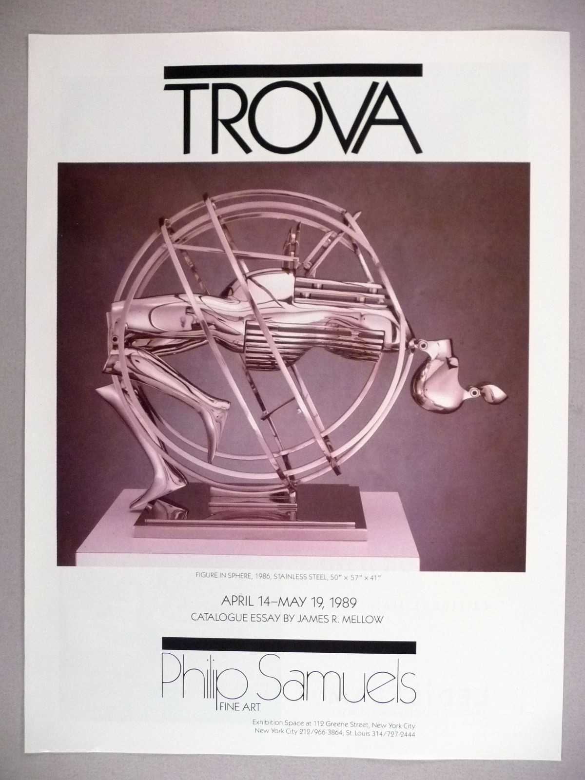 Ernest Trova Art Gallery Exhibit PRINT AD - 1989 ~~ Figure In Sphere | eBay