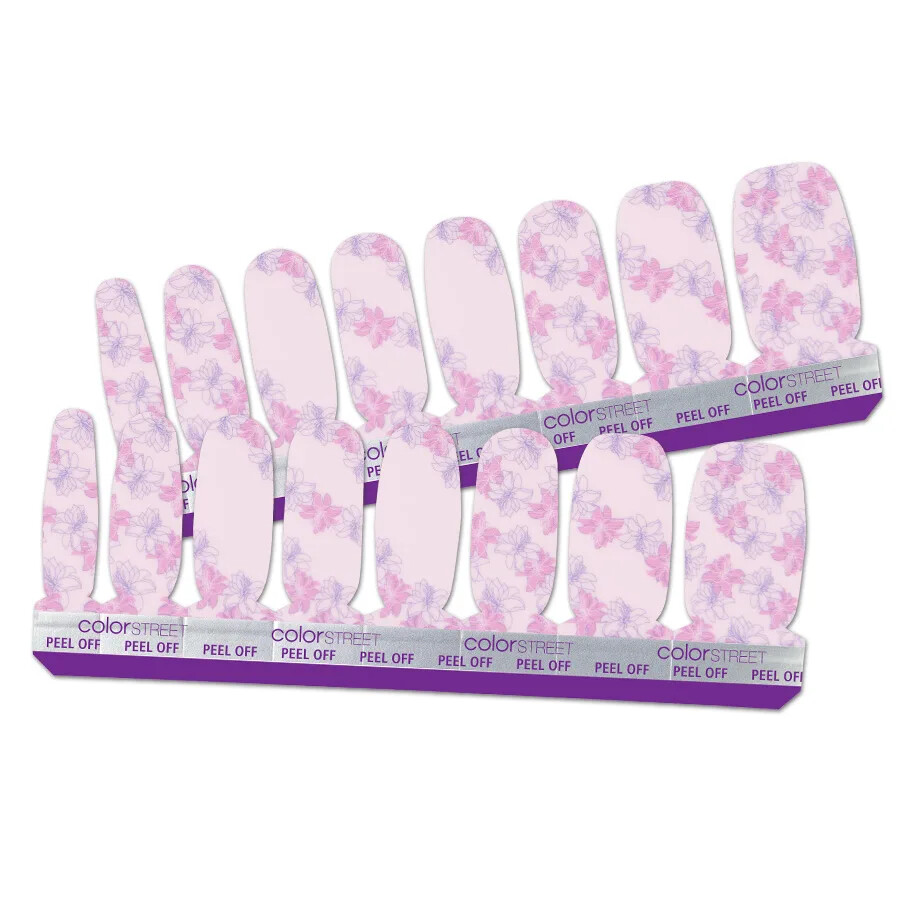 Color Street Nail Polish Strips - FLOWER OF THE HOUR Pink Violet floral ...