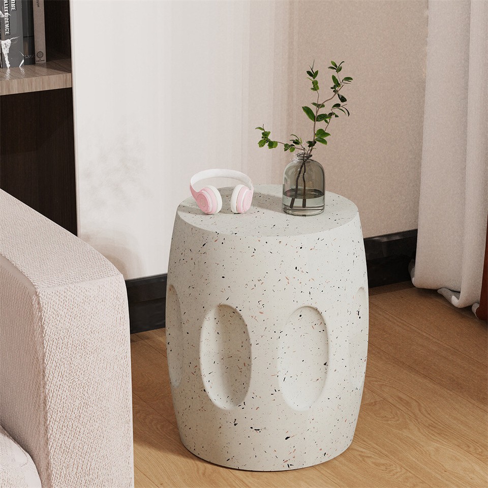 Round/Twist Side Table Small Coffee Tea Table Light-Weight Concrete ...