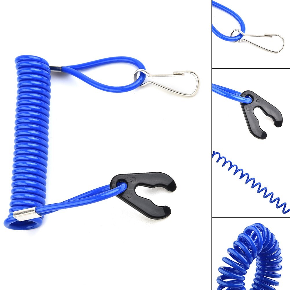 Kill key 1pc Jet ski Outboard Stop Safety Lanyard Blue TPU+PVC For ...