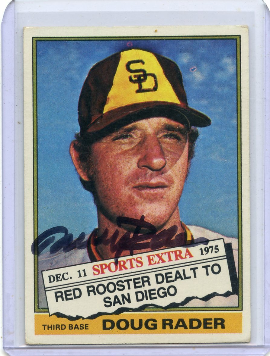 1976 TOPPS TRADED #44T DOUG RADER AUTOGRAPH, SAN DIEGO PADRES 102920 | eBay