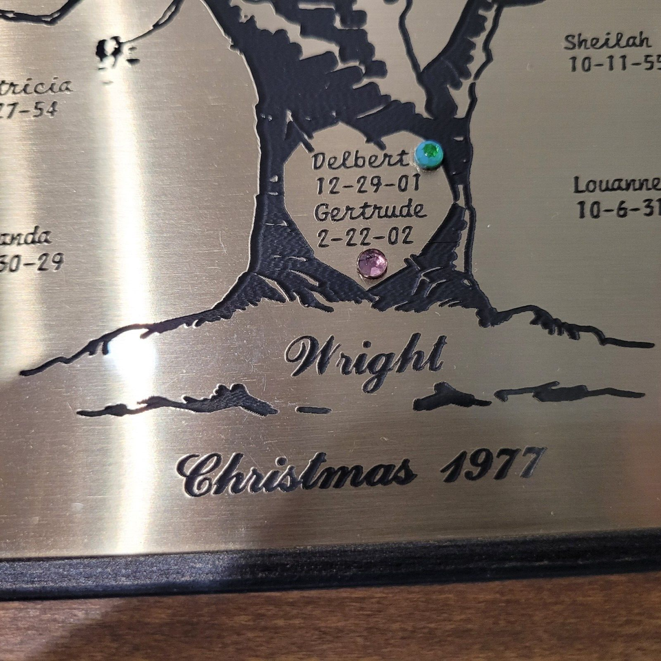 Birthstone Tree Bronze Plaque with engraved names and birthdays The ...
