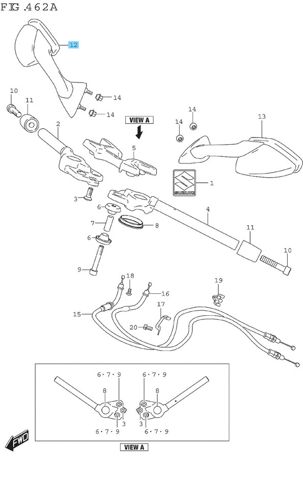 SUZUKI HAYABUSA GSX1300R 22-24 Genuine Rear View Mirror Assy RH 56500 ...